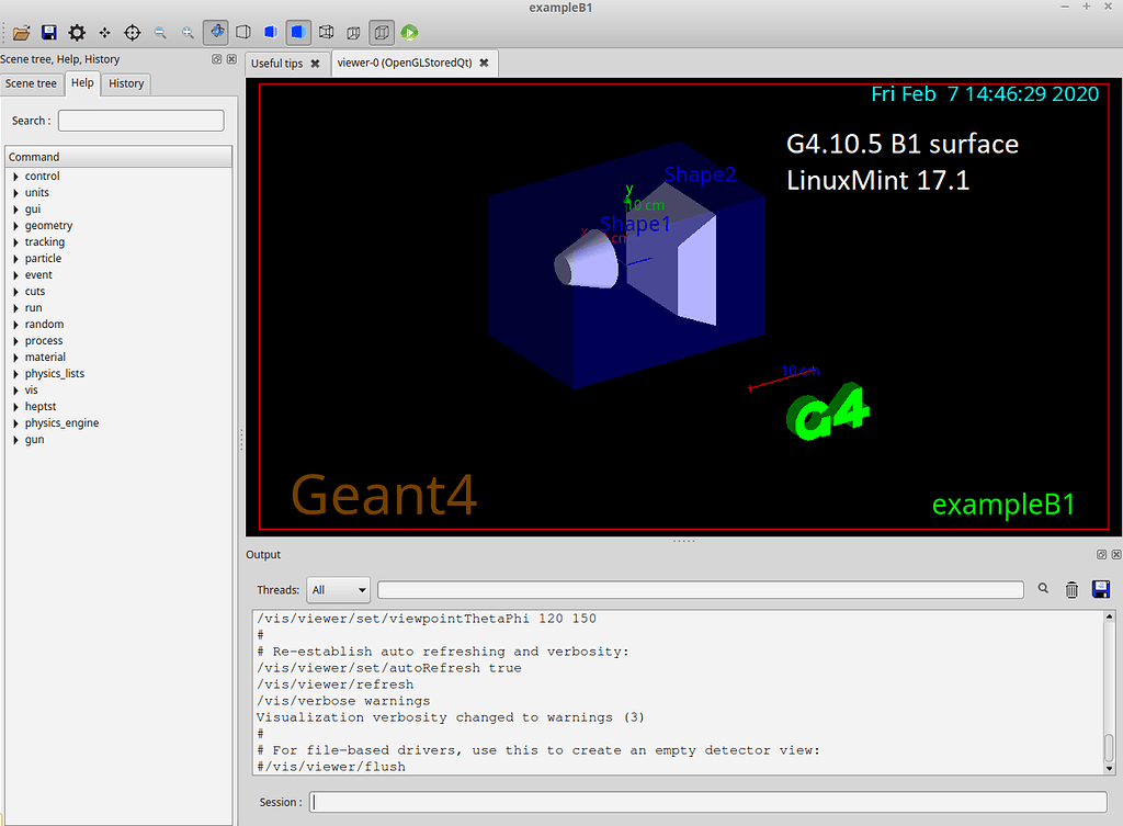 Strange visualisation Geant4.10.6 - Recording, Visualizing and Persisting Data - Geant4 Forum