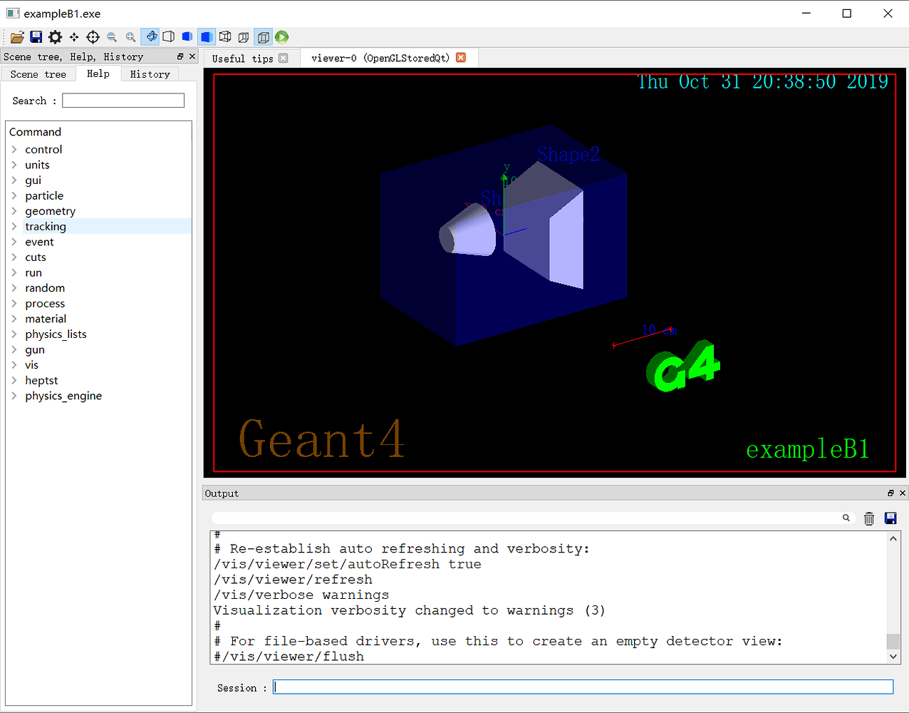 Error while running exampleB1.exe - Getting Started - Geant4 Forum