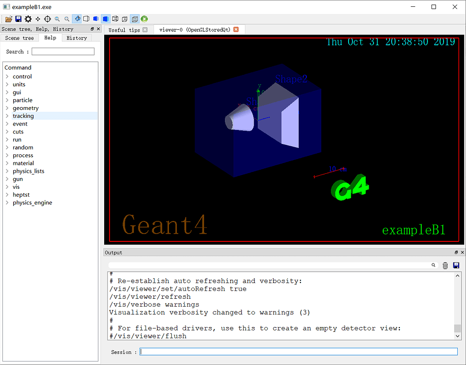 Error while running exampleB1.exe - Getting Started - Geant4 Forum