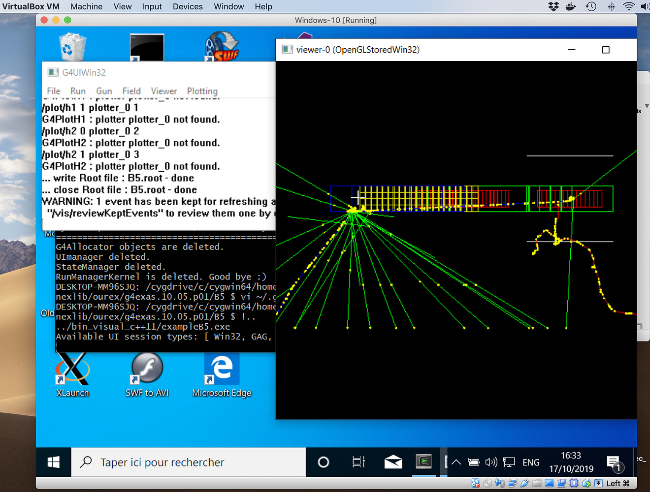 OpenGL error during ExampleB1 - Recording, Visualizing and Persisting Data - Geant4 Forum