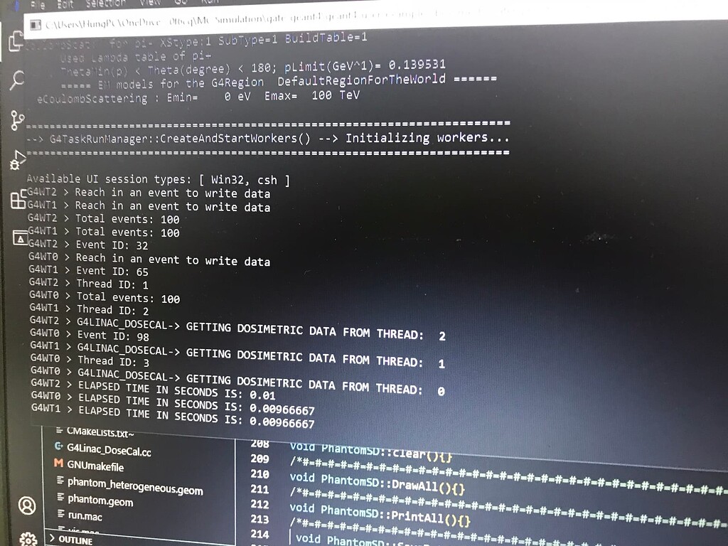 How to write results files for each thread - Particles, Track, Event, Run and Biasing - Geant4 Forum