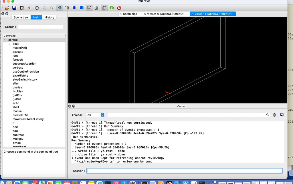 Visualize Microyz Module Recording Visualizing And Persisting Data Geant4 Forum
