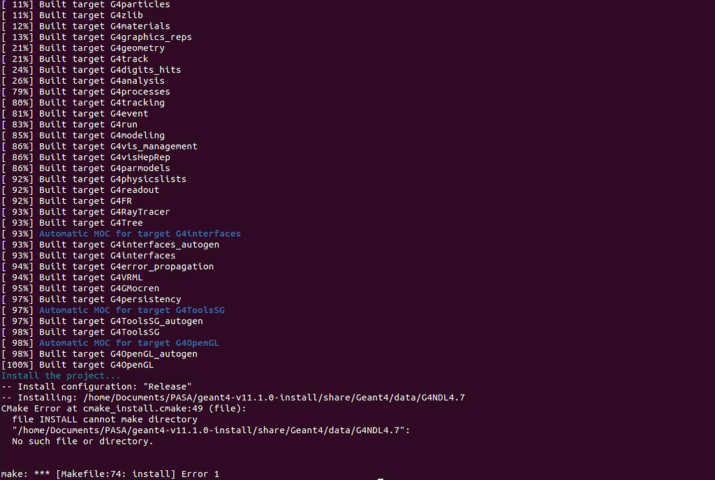 Installation of GEANT4 Ubntu - Getting Started - Geant4 Forum