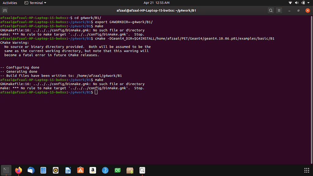 Running Basic example B1 - Getting Started - Geant4 Forum