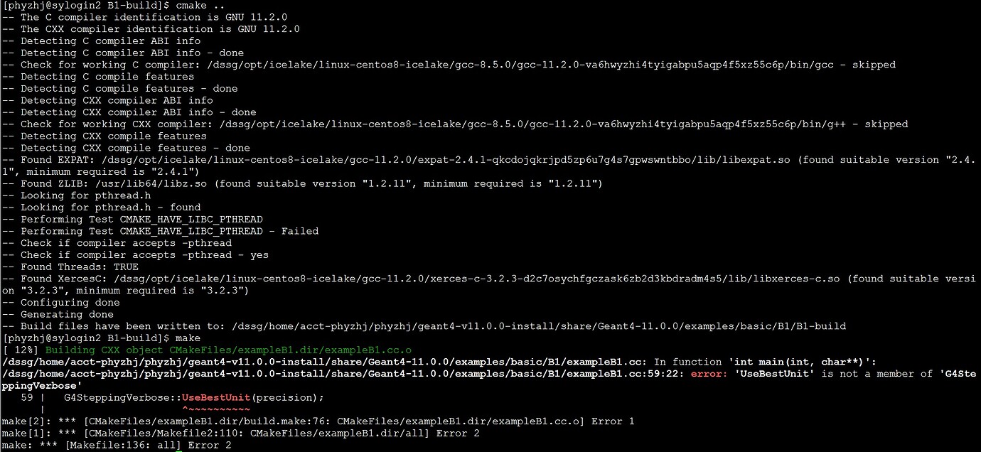 An error in making exampleB1 in Geant4-V11.0.0 - Getting Started - Geant4 Forum