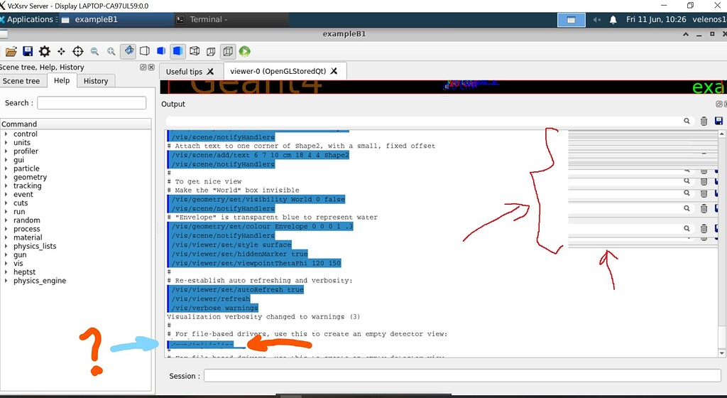 Graphical streaks in visualization - Recording, Visualizing and Persisting Data - Geant4 Forum