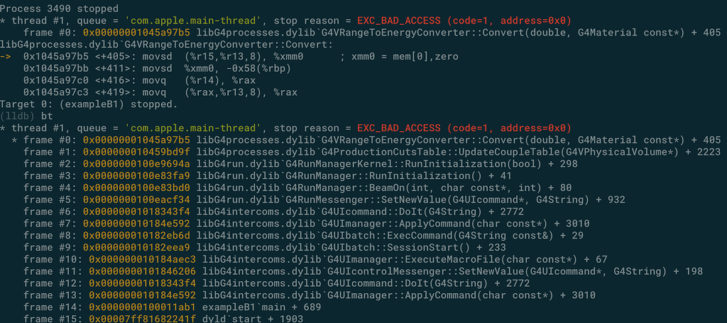 How to solve this "Segmentation Fault"？ - Particles, Track, Event, Run and Biasing - Geant4 Forum