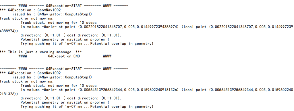 How do not to print warning message while running - Recording, Visualizing and Persisting Data ...