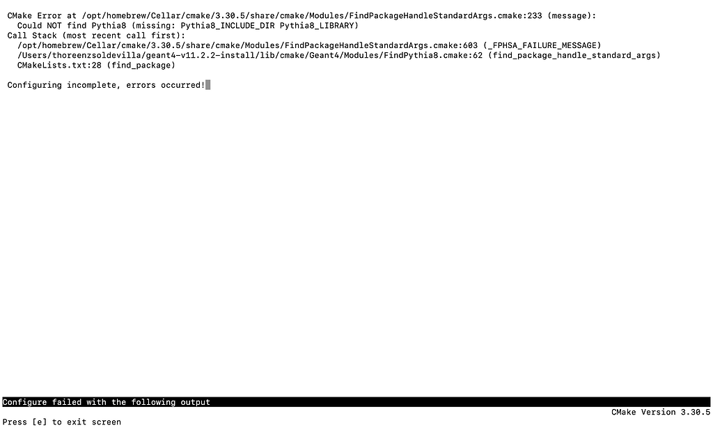 CMake cannot find PYTHIA8 directory and library - Getting Started - Geant4 Forum