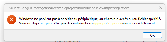 Can't open my own example - Getting Started - Geant4 Forum